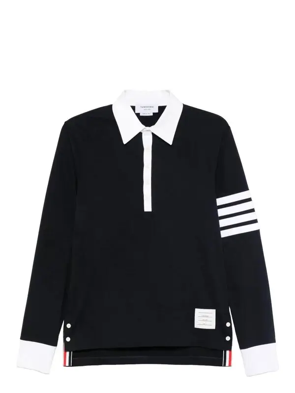 Thom Browne 4-bar Jersey Polo Shirt - Blue