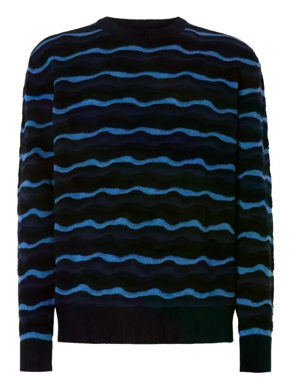 Missoni Wave-pattern Crew-neck Sweater - Blue