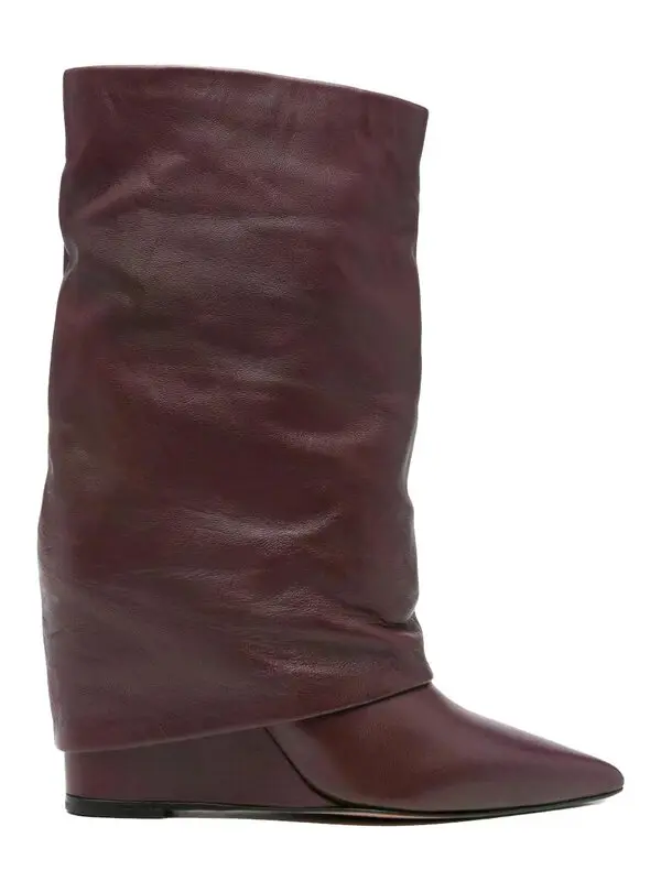 THE SELLER 90mm Slouchy Calf-leather Boots - Red
