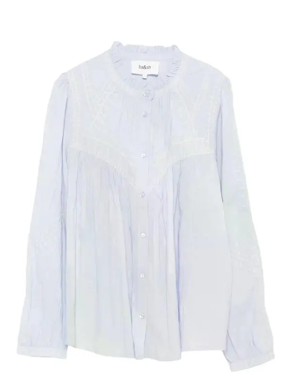 Ba&sh Jaky Embroidered Ruffled Blouse - Blue