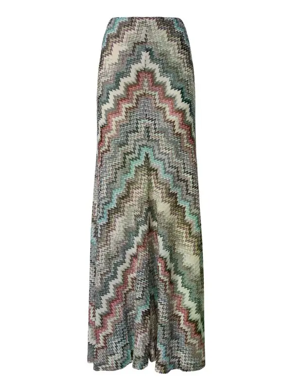 Missoni Zigzag Pattern Maxi Skirt - Grey