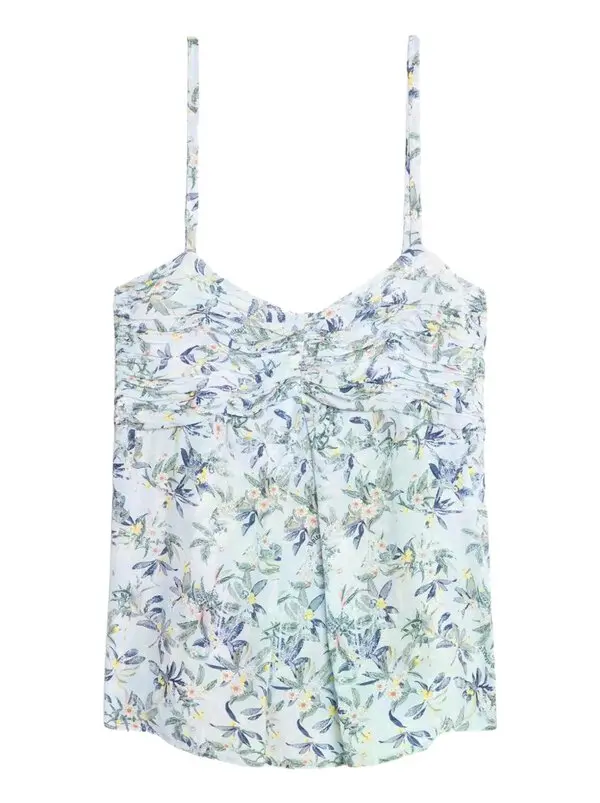 Zadig&Voltaire Floral-print Smocked Top - Blue