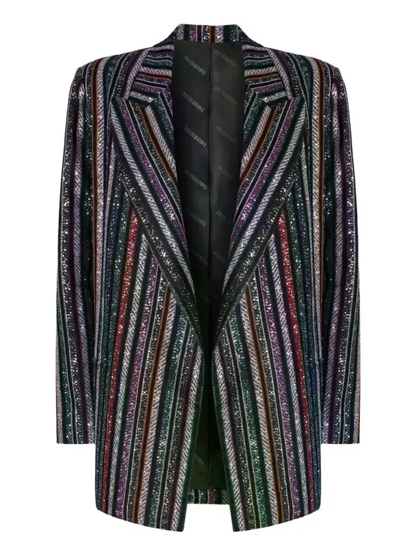 Missoni Sequin-embellished Striped Jacket - Blue