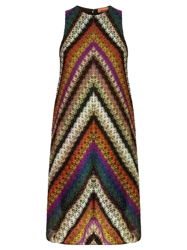 Missoni Zigzag-pattern Sleeveless Mini Dress - Orange