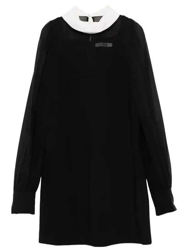 Dorothee Schumacher Collar-detail Mini Dress - Black