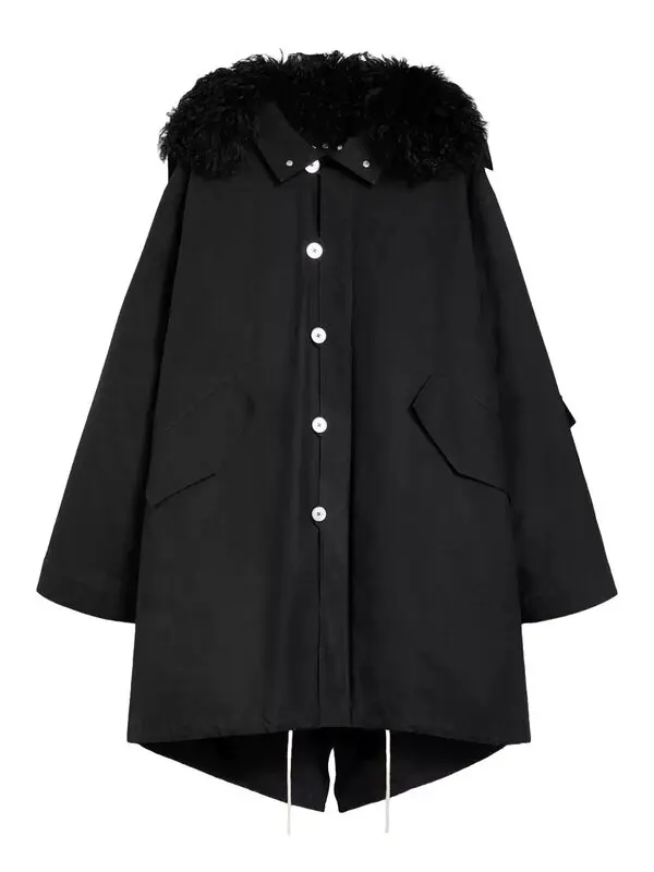 JIL SANDER Cotton Parka Coat - Black