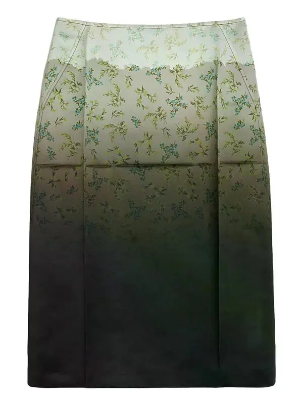 JIL SANDER Floral-printed Midi Skirt - Brown