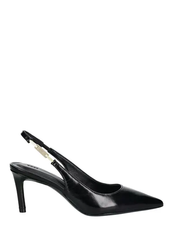 BOSS 75mm Leather Slingback Pumps - Black