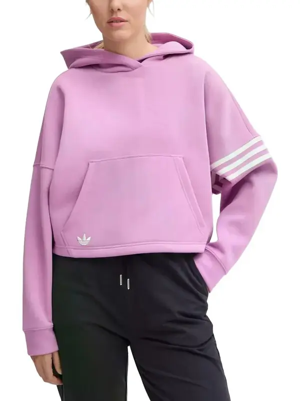 Adidas Three-stripe Long-sleeve Hoodie - Pink