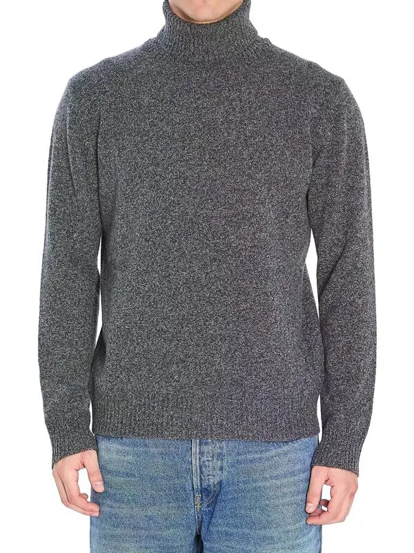 ROBERTO COLLINA Turtleneck Ribbed Sweater - Grey