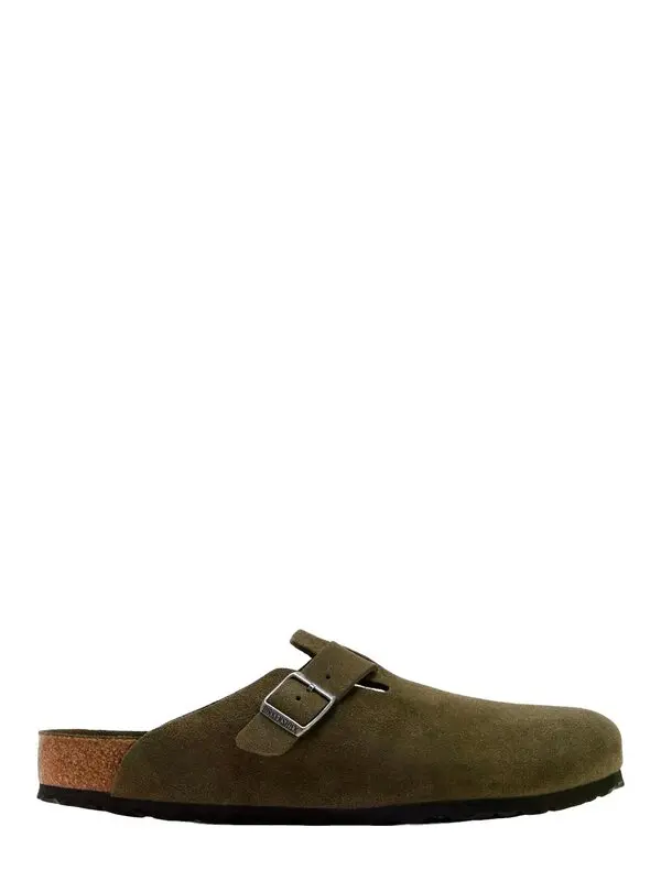 BIRKENSTOCK Boston Bs Buckle Suede Clogs - Green