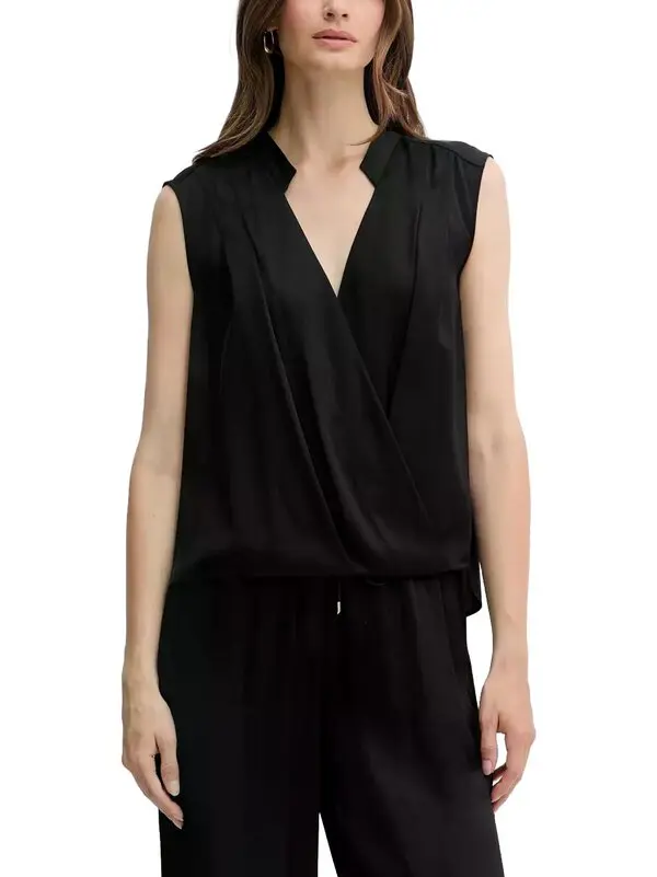 BOSS V-neck Sleeveless Blouse - Black
