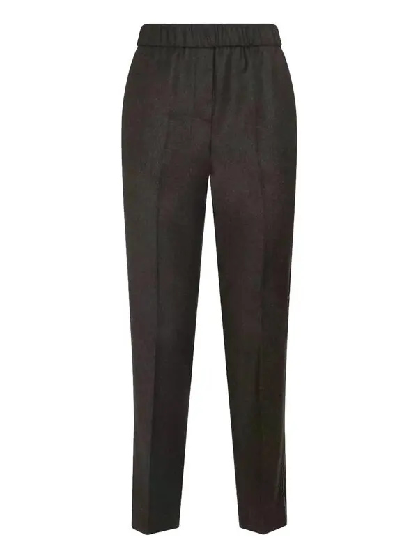 Peserico Elasticated-waistband Wool Trousers - Brown
