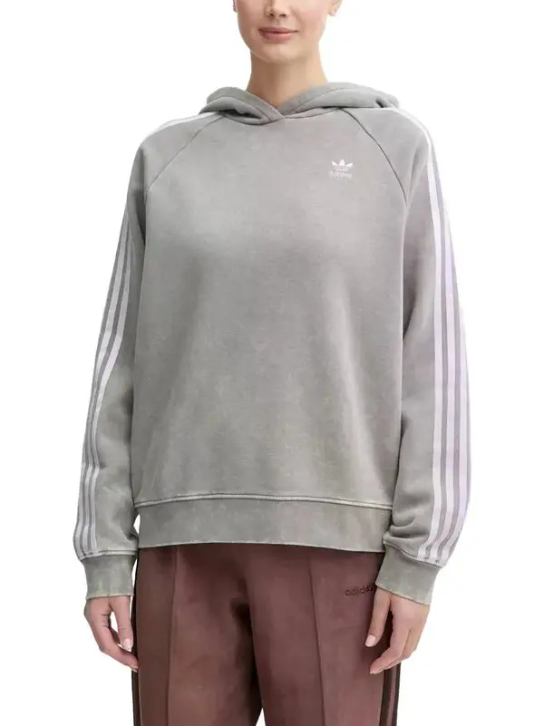 Adidas Three-stripe Raglan Hoodie - Grey