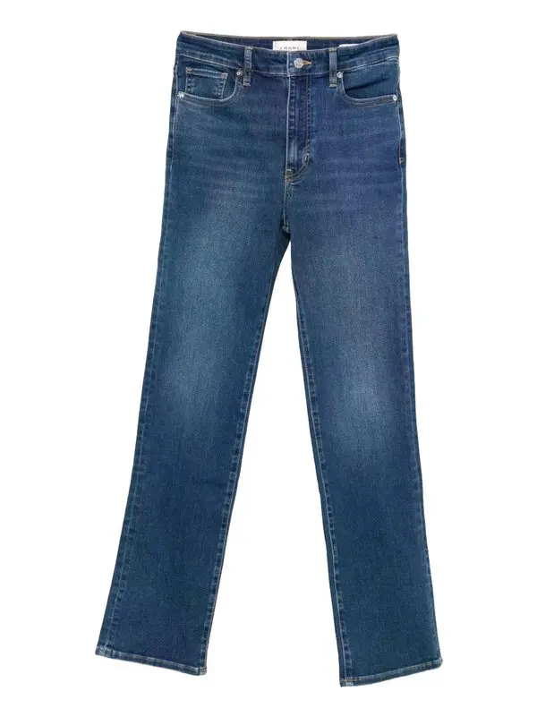 FRAME Whiskering-effect Straight Leg Jeans - Blue