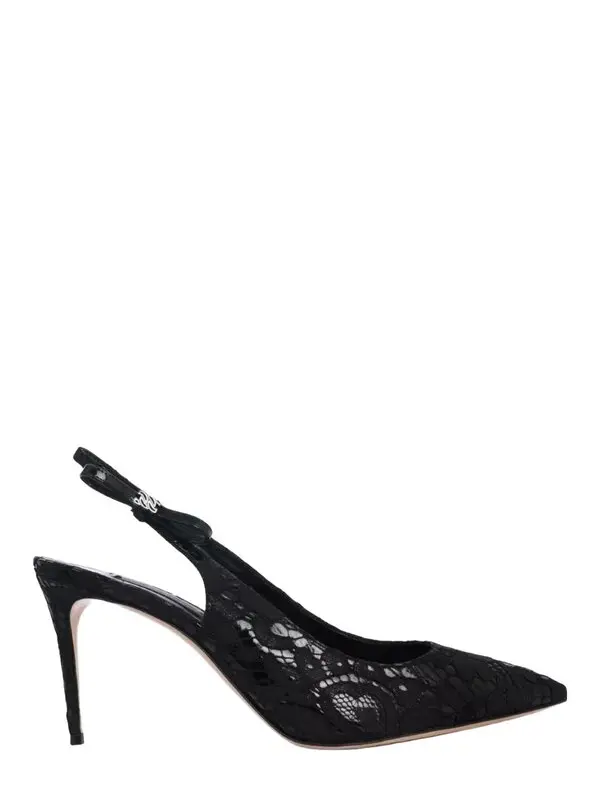 Casadei Lace Slingback Pumps - Black