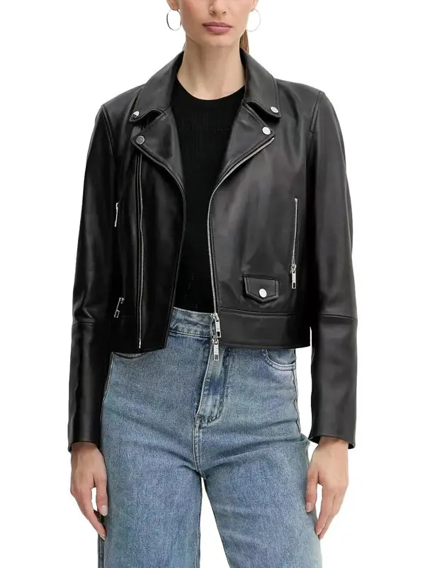 BOSS Biker Leather Jacket - Black