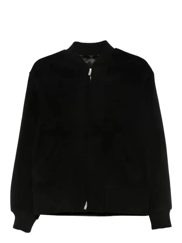 LARDINI Zip-front Bomber Jacket - Black