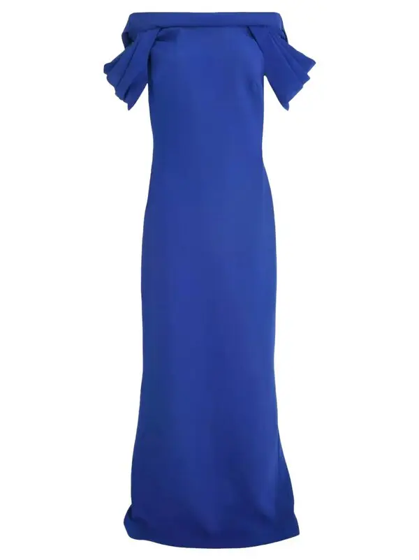 Safiyaa Cap-sleeve Draped Gown - Blue