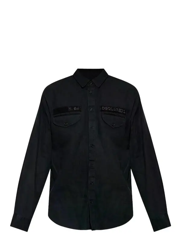 Dsquared2 Logo-embroidered Cotton Shirt - Black