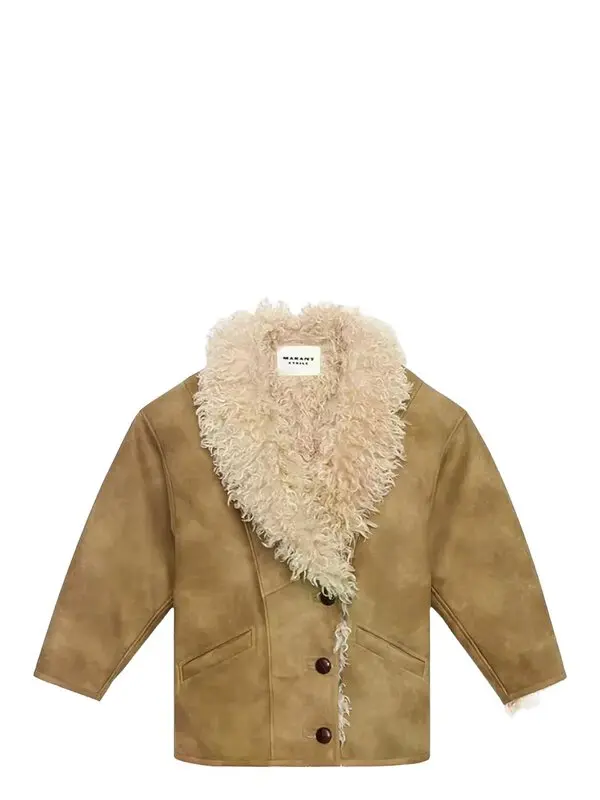 Isabel Marant Étoile Clea Faux-shearling Collar Coat - Brown