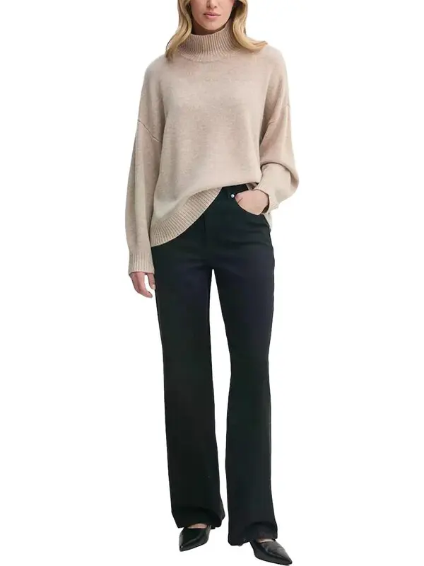 GESTUZ Turtleneck Balloon-sleeve Sweater - Neutrals