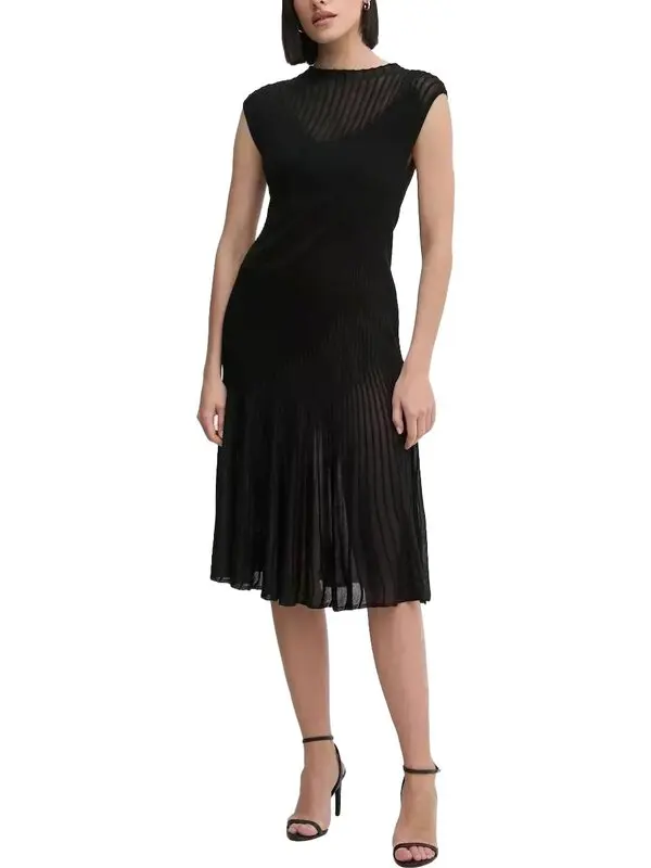 Diane Von Furstenberg Rick Pleated Midi Dress - Black