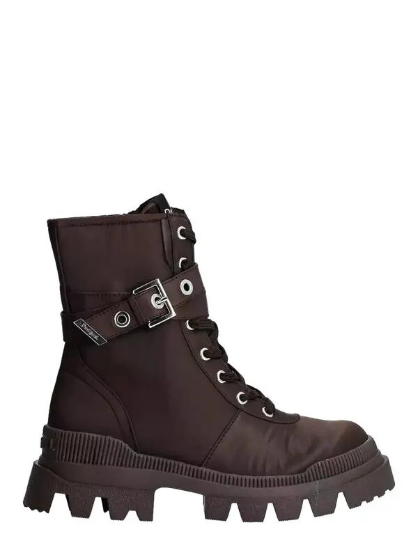Desigual Buckle-fastening Lace-up Boots - Brown