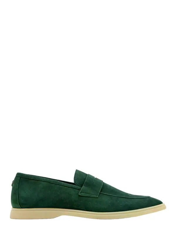 BOUGEOTTE Loch Penny Suede Loafers - Green