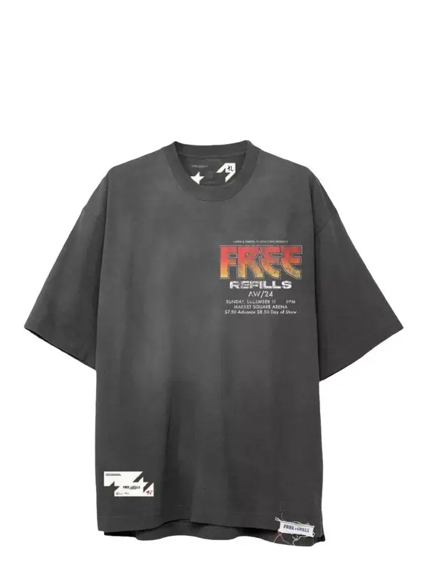 FREE REFILLS Kiss Graphic-print Cotton T-shirt - Grey