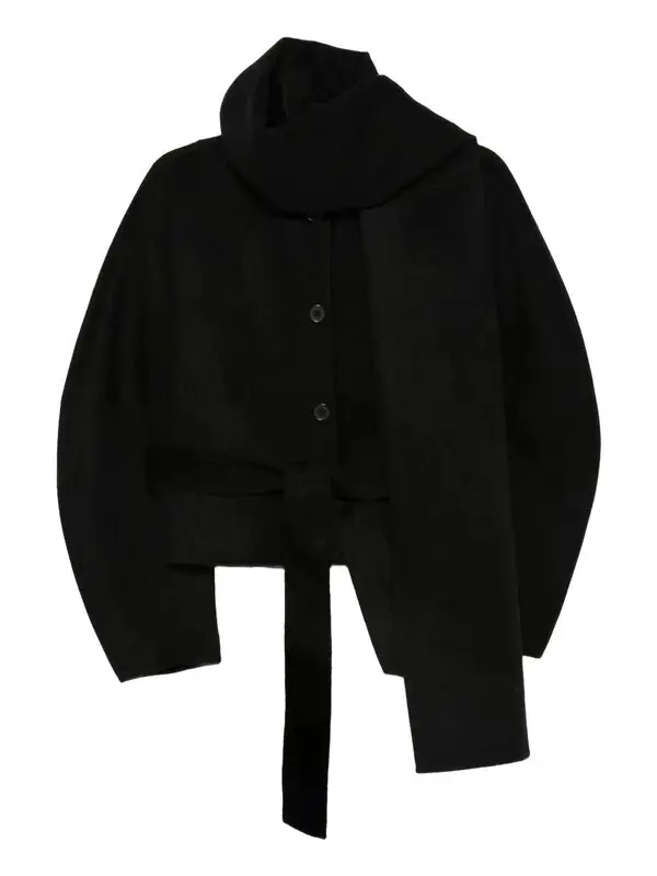 P.a.r.o.s.h Button-fastening Belted Jacket - Black