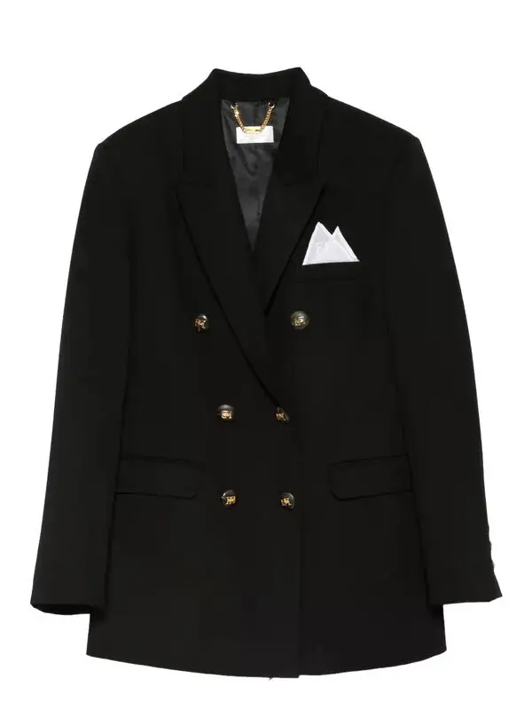 Elisabetta Franchi Double-breasted Blazer With Gold-tone Buttons - Black