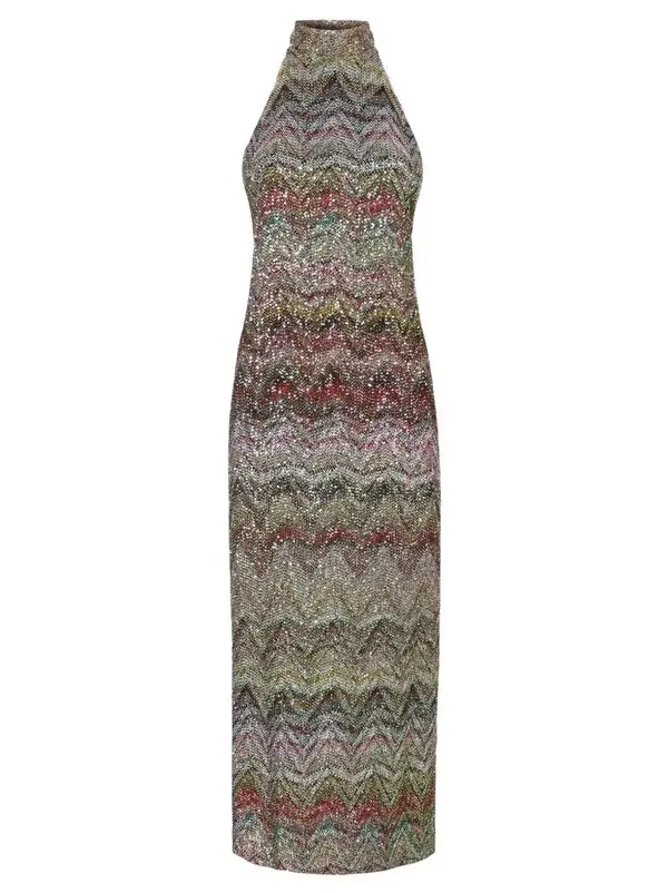 Missoni Sequin-embellished Halter-neck Midi Dress - Neutrals