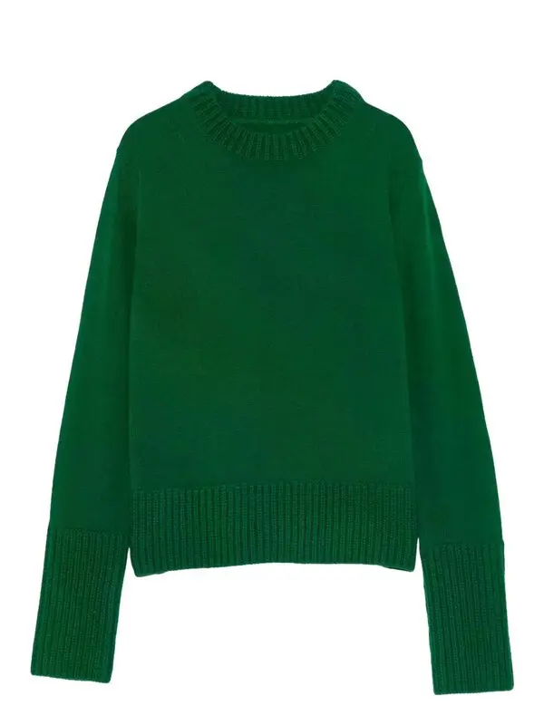 Sacai Ribbed-cuff Wool Sweater - Green