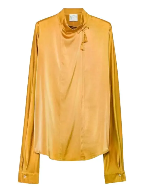 FORTE_FORTE Tassel-neck Blouse - Yellow