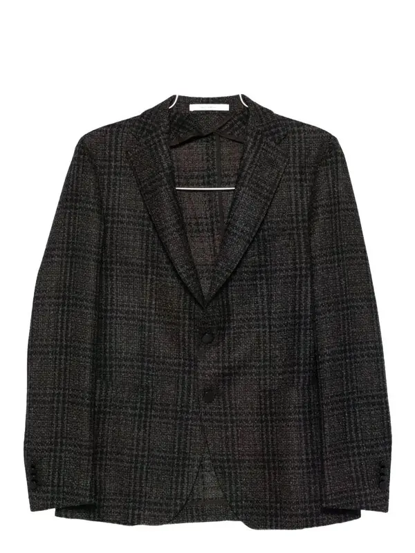 Tagliatore Checked Two-button Jacket - Grey