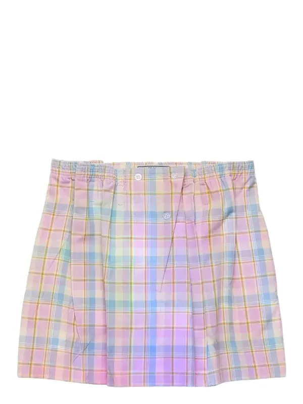 Prada Gathered-waist Mini Skirt - Pink
