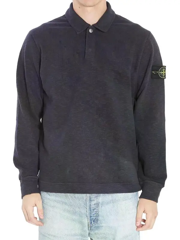 Stone Island Compass-detail Polo Shirt - Blue