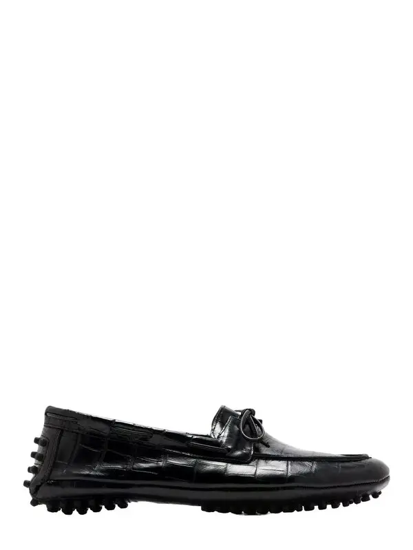 Le Monde Beryl Driver Embossed Moccasins - Black