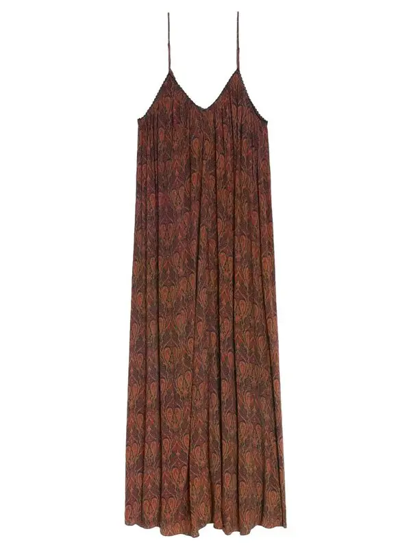 Zadig&Voltaire Paisley-pattern Lace-trim Maxi Dress - Brown