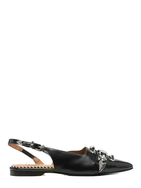 Toga Buckle-embellished Slingback Mules - Black