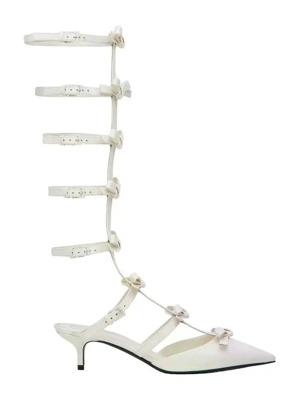 Valentino Garavani 55mm Bow-embellished Kitten-heel Pumps - White