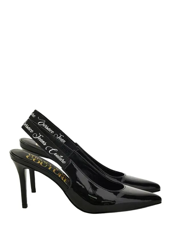 Versace Slingback Patent Leather Pumps - Black