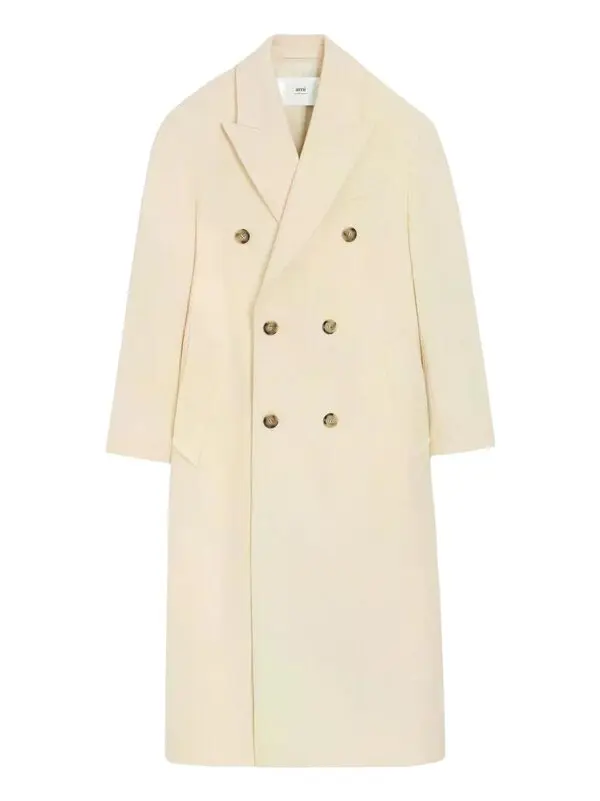 Ami Double-breasted Wool Coat - Neutrals