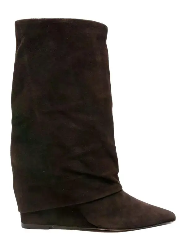 THE SELLER 90mm Slouchy Pointed-toe Boots - Brown