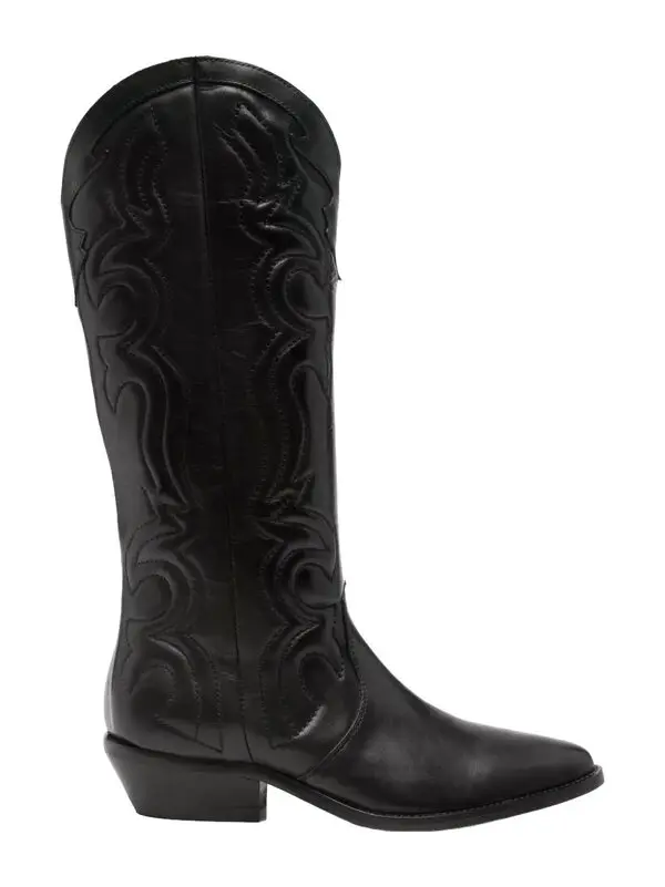 JULIE DEE - 35mm Leather Cowboy Boots