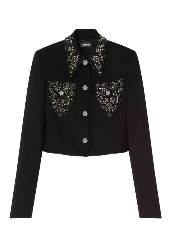 Versace Embellished-pocket Jacket - Black
