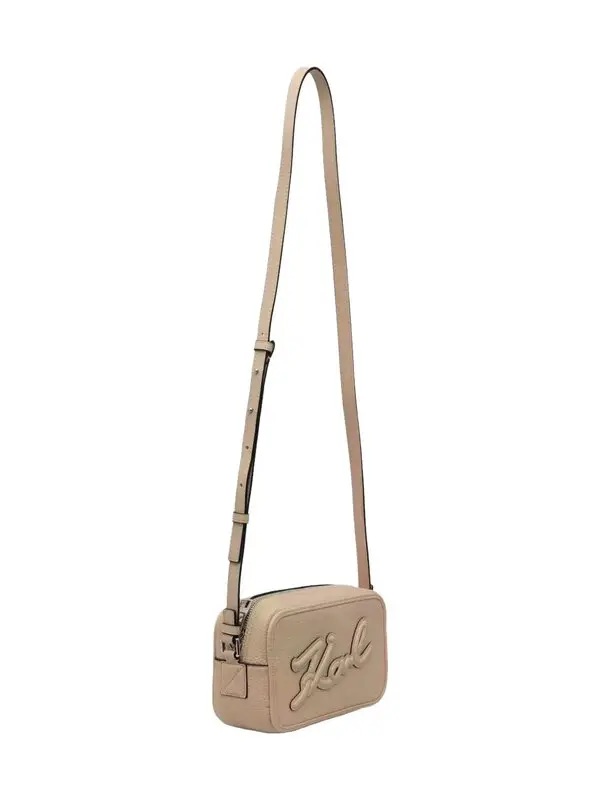 Karl Lagerfeld Embossed-logo Shoulder Bag - Neutrals