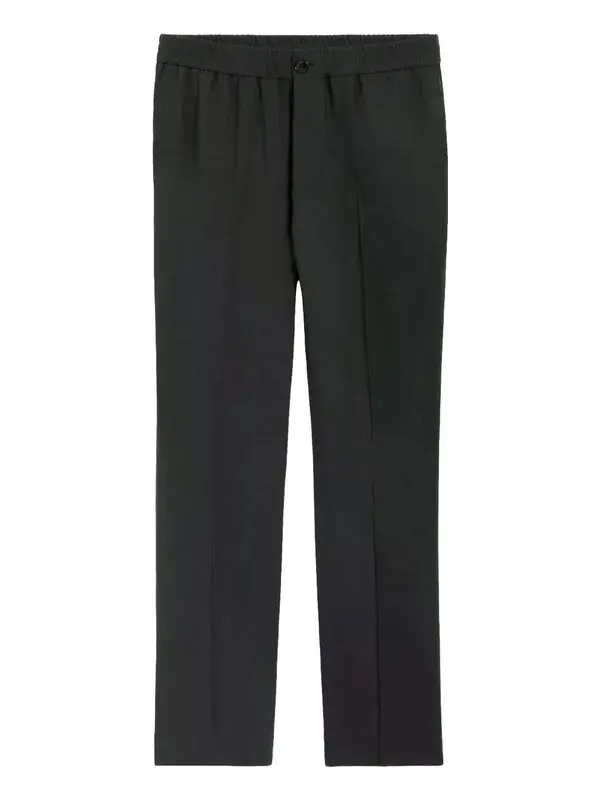 Ami Wool Elasticated-waist Trousers - Black