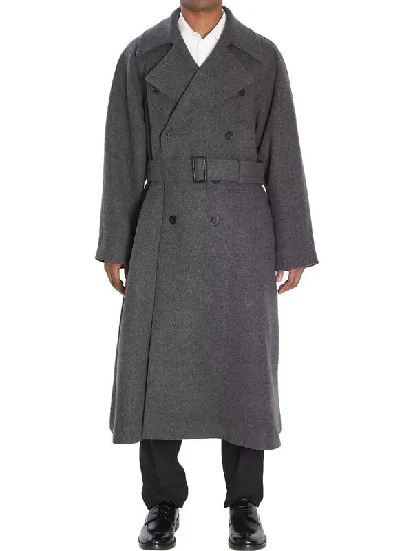 Saint Laurent Double-breasted Cashmere Coat - Grey